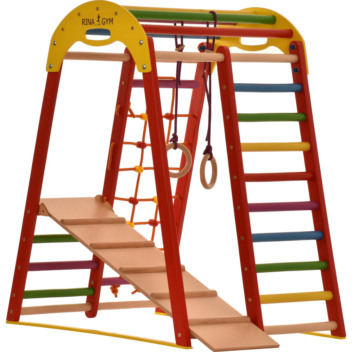 Compact Indoor Climbing Frame for Adults & Children – Wall Bars, Net ...