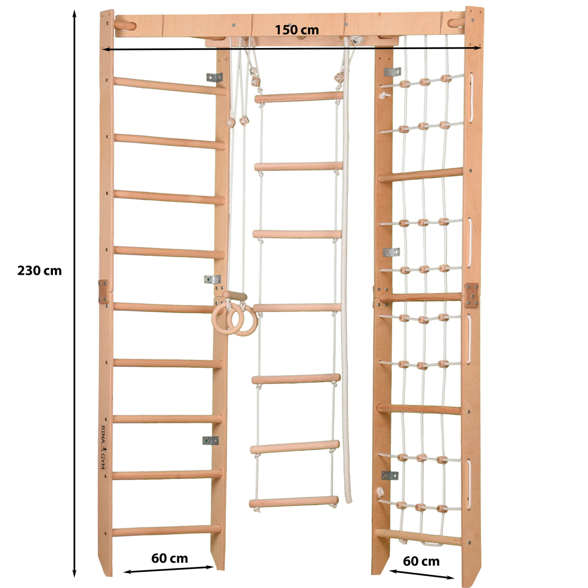 Indoor climbing frame with wall bars, climbing net & climbing ladder ...