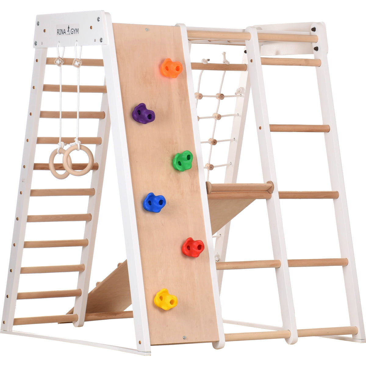 Multifunktionales Indoor Klettergerüst aus Holz – Für Zuhause & Familie (3 Weiß) kaufen zum €312 ...