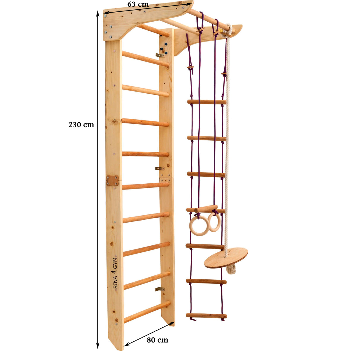 Kletterwand für Kinder - Indoor Klettergerüst aus Holz - Wand-Reck ...